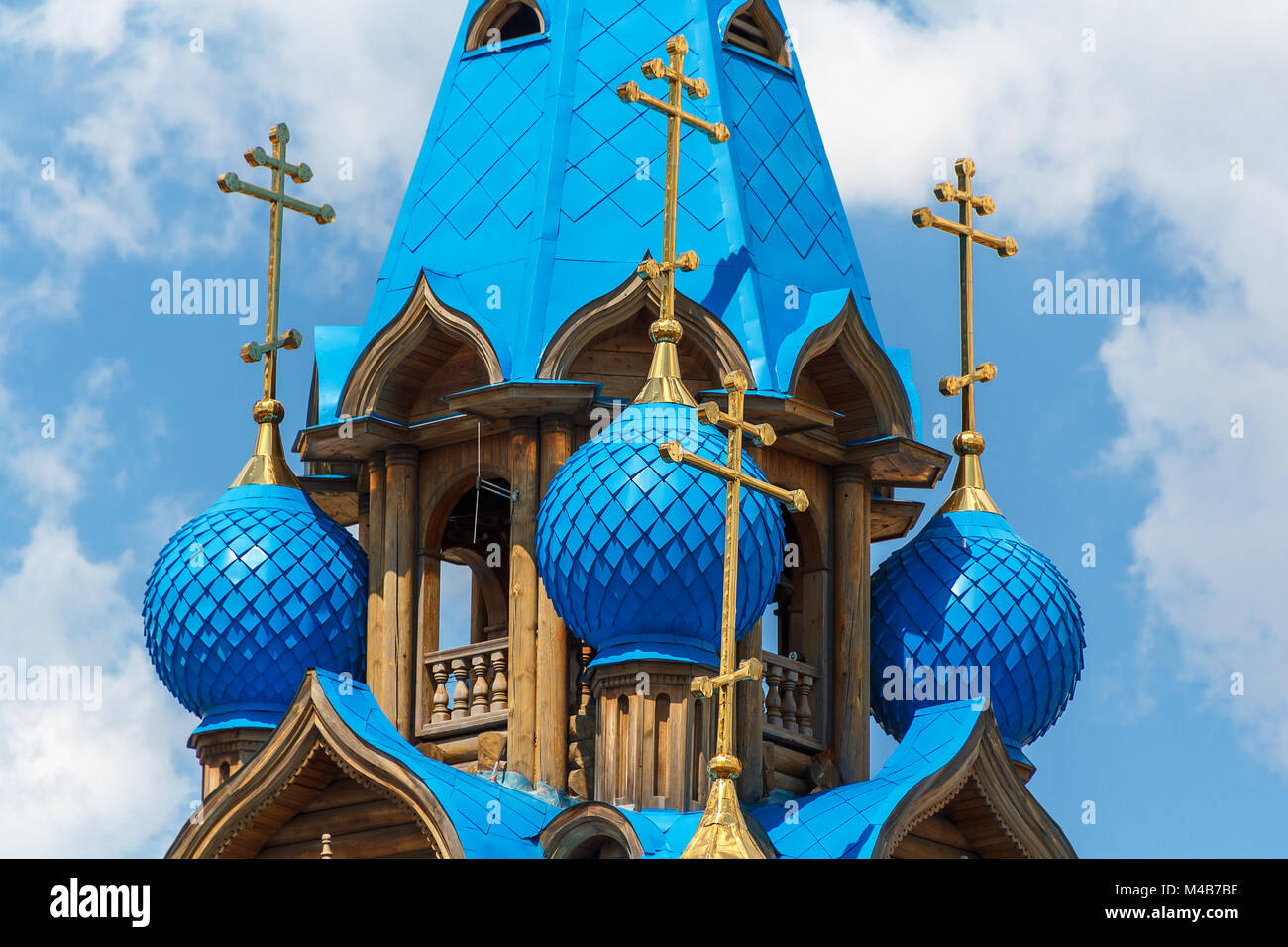 Blue domes of the christian church Stock Photo - Alamy