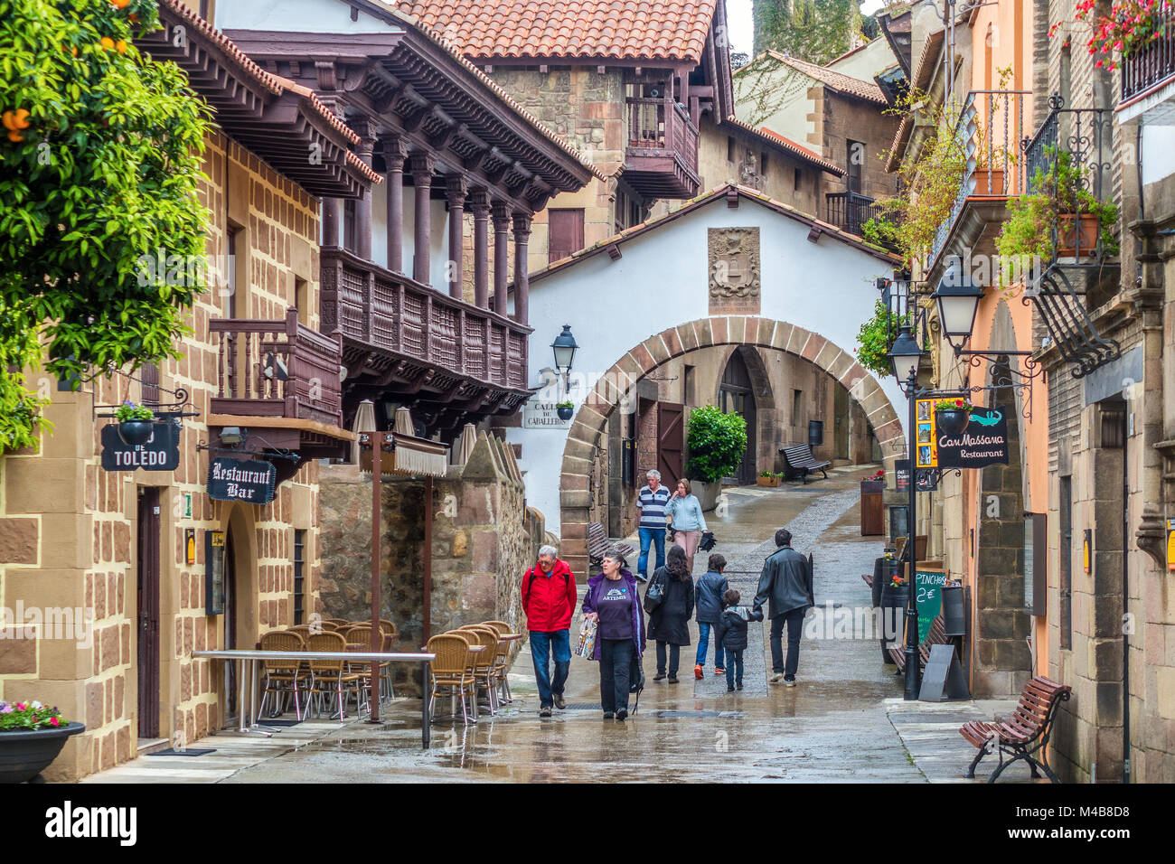 The Spanish Village, Poble Espanyol, Barcelona, Spain Stock Photo - Alamy