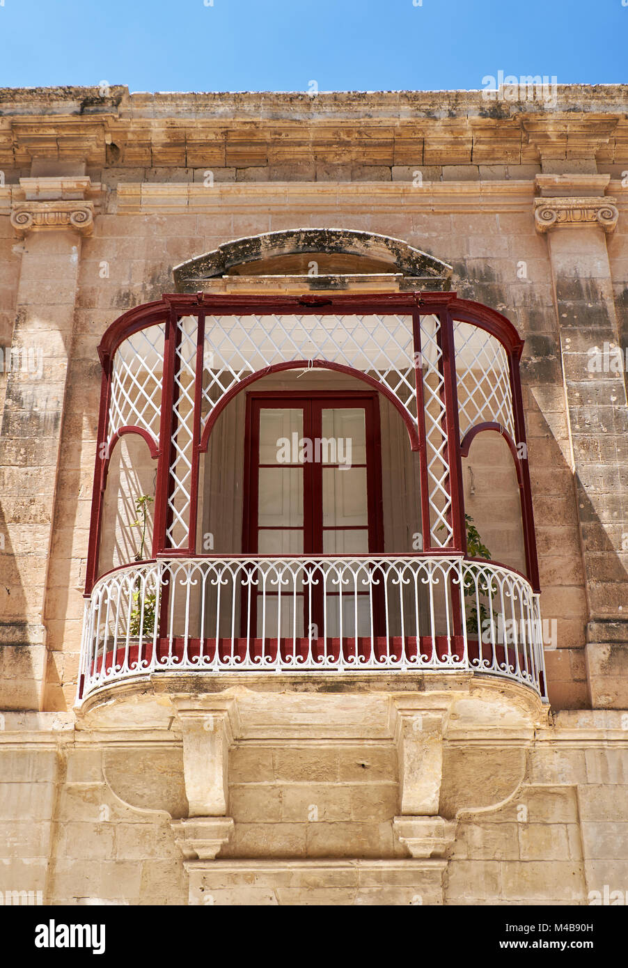 A view of traditional Maltese style balconies in Mdina. Malta Stock ...