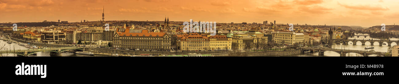 Prague city panoramic view Stock Photo - Alamy