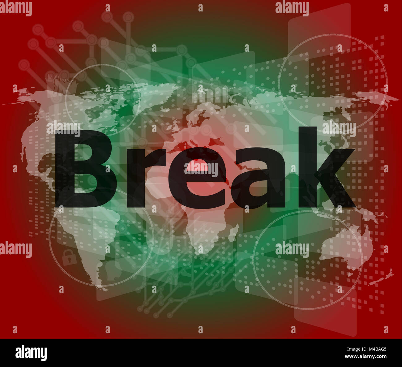 The word break on digital screen, business concept Stock Photo - Alamy