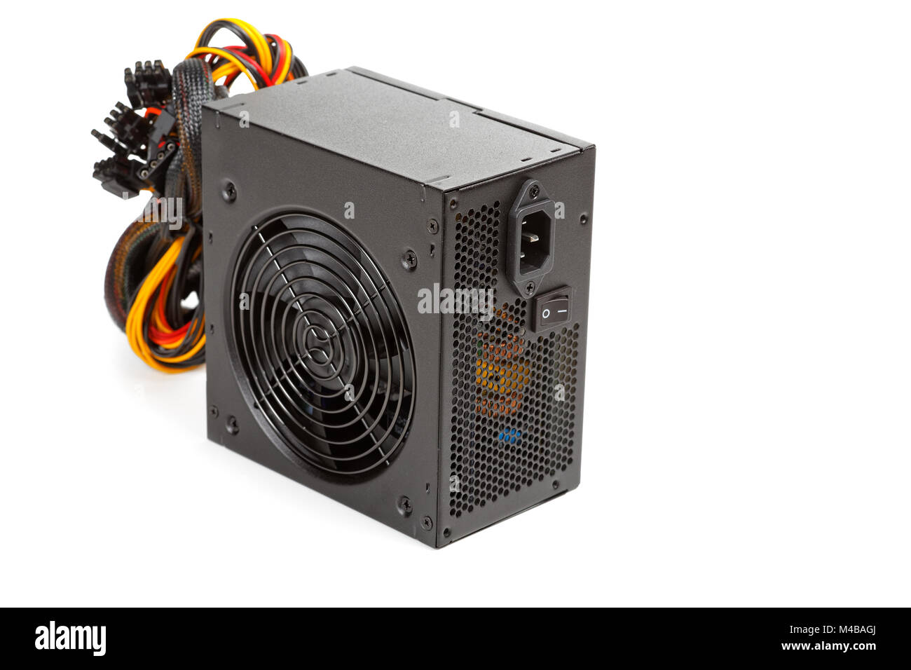 the power supply for the computer isolated on white background Stock ...