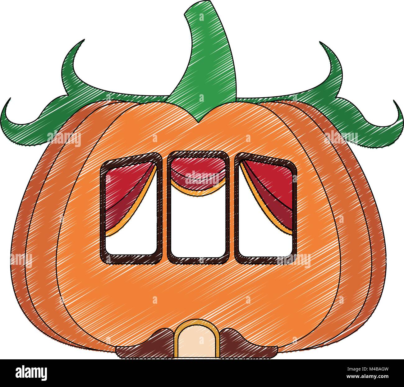 Pumpkin house isolated Stock Vector Image & Art - Alamy