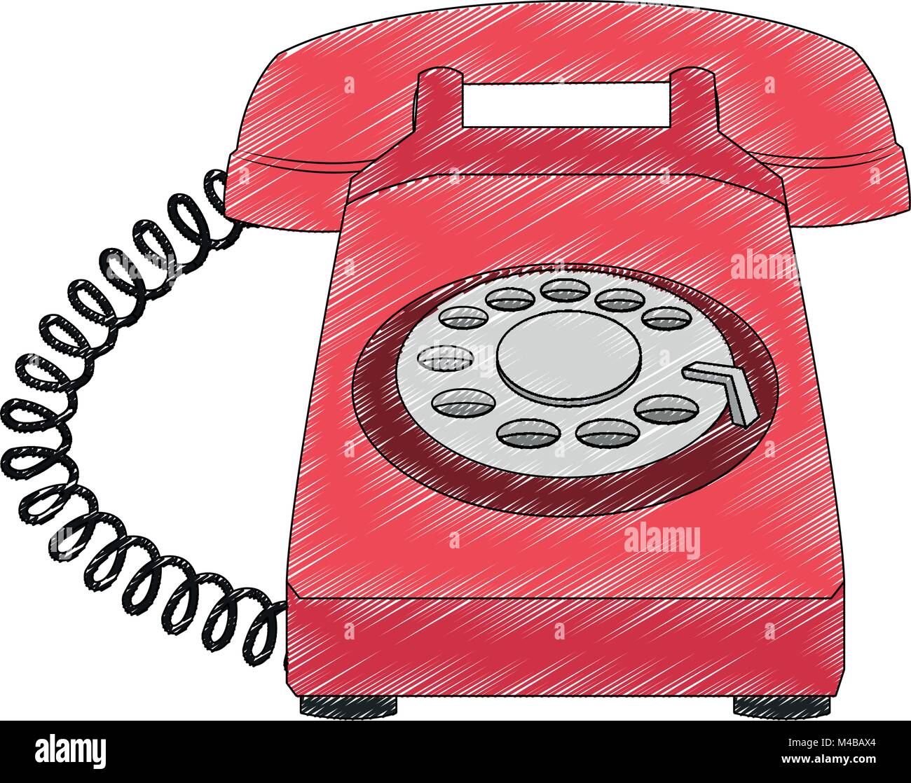 Retro telephone handset cable cartoon Stock Vector Images - Alamy