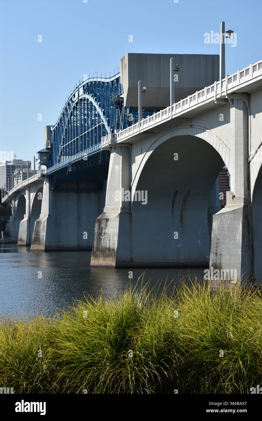 John Ross Bridge on Market Street in Chattanooga, Tennessee Stock Photo ...