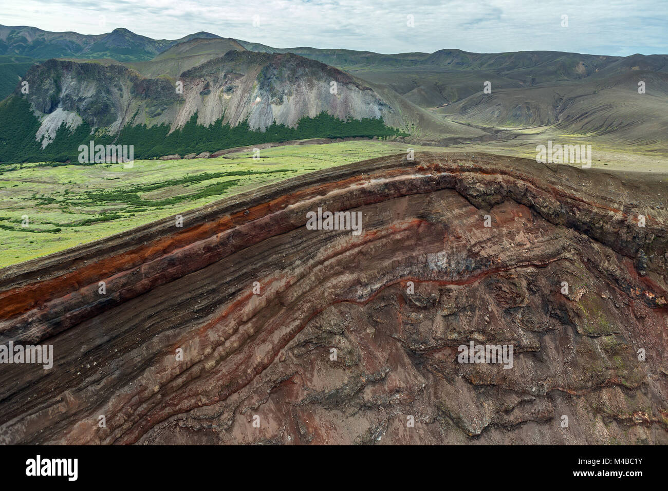 Caldera volcano Ksudach. South Kamchatka Nature Park Stock Photo - Alamy