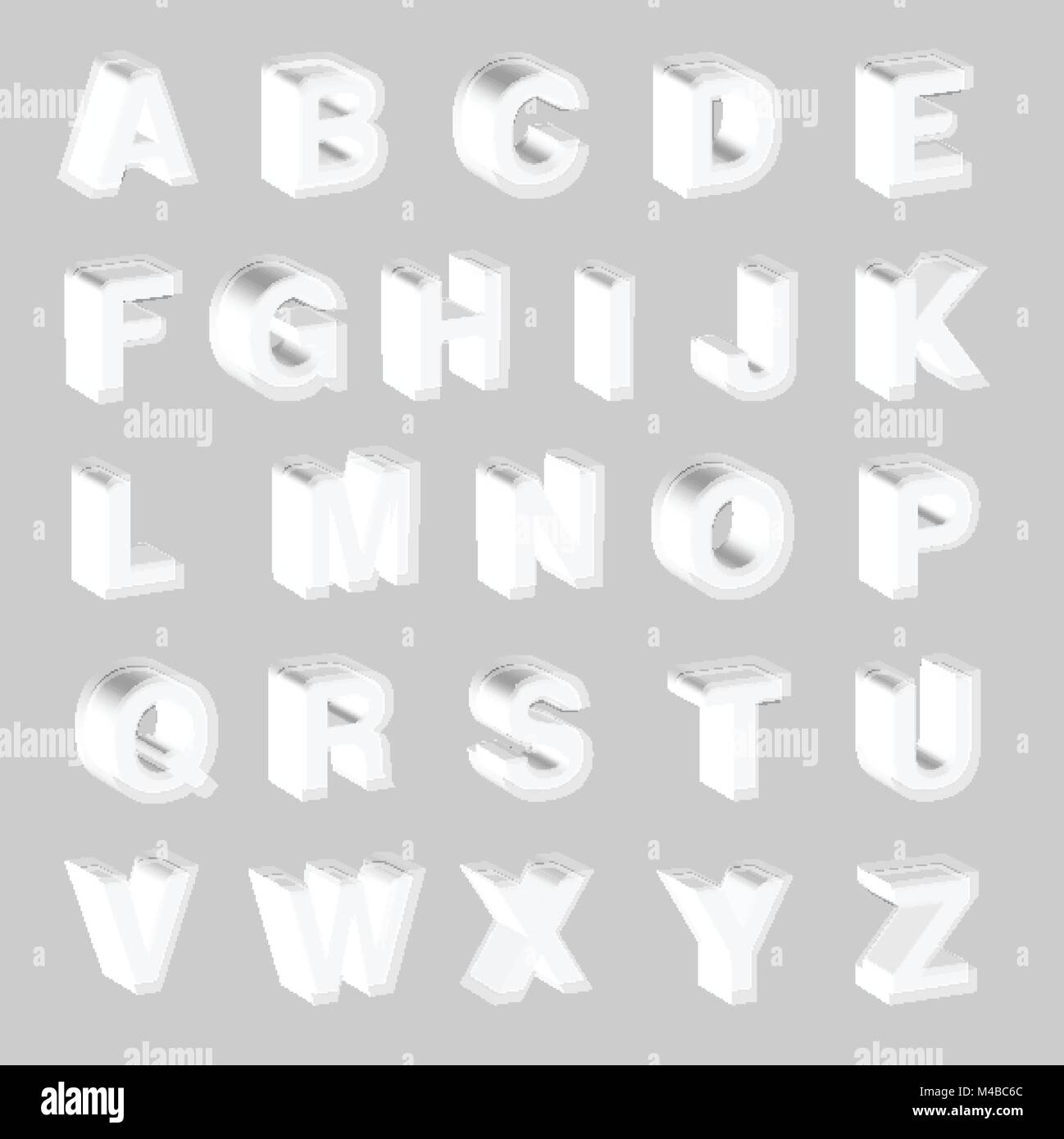 3D white font Stock Vector Image & Art - Alamy