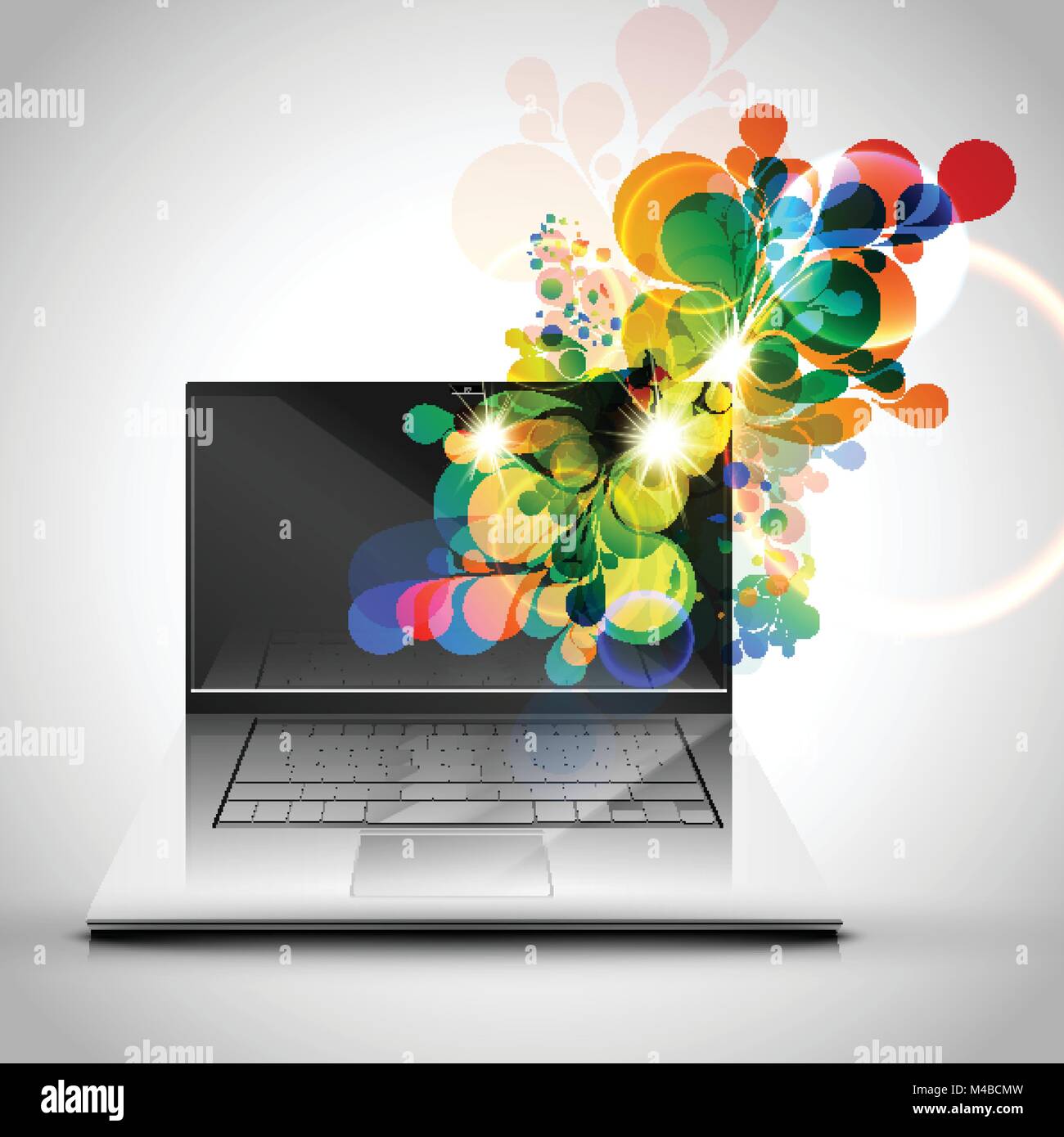 Laptop computer color splash background Stock Vector Images - Alamy
