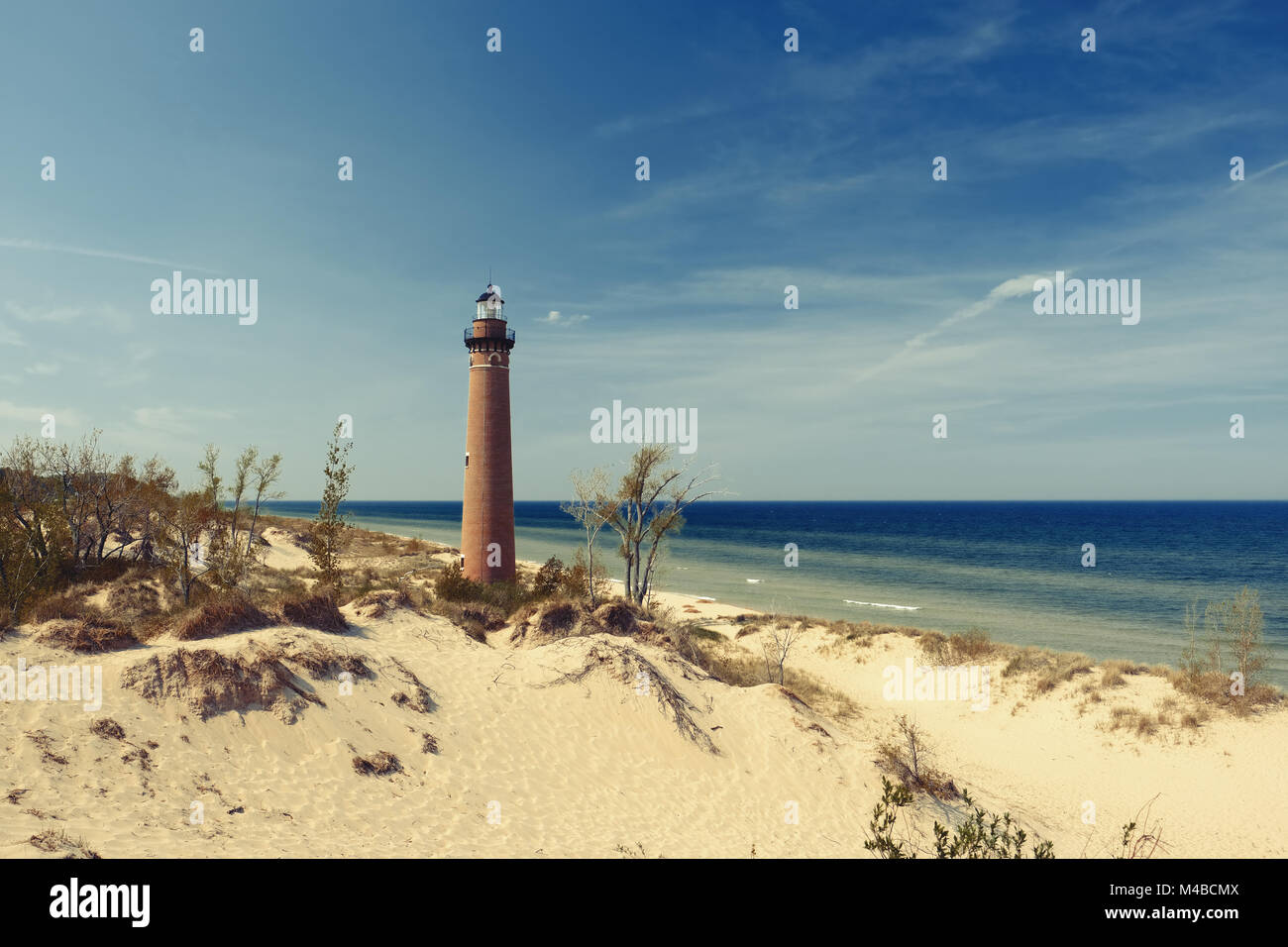 Little Sable Point Lighthouse in dunes, built in 1867 Stock Photo - Alamy