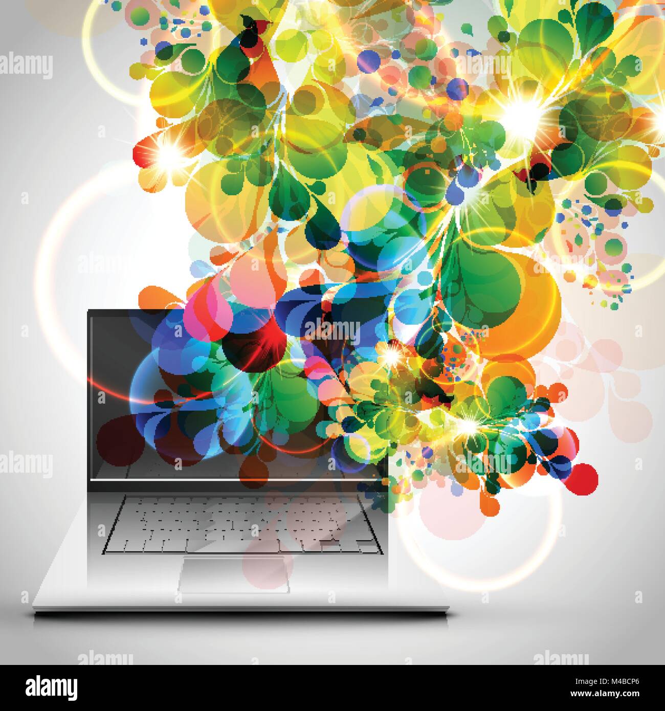 Laptop computer color splash background Stock Vector Images - Alamy