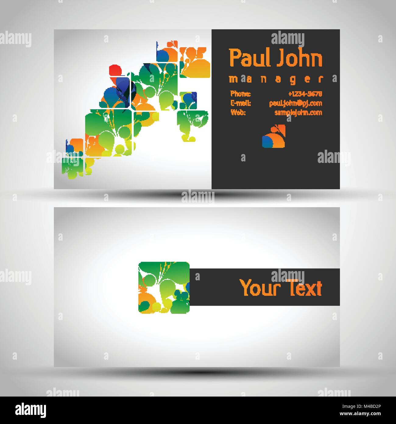 Abstract business card front and back design Stock Vector Image & Art ...