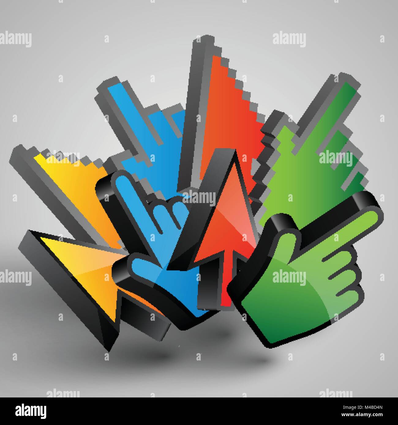 Vector colorful cursors Stock Vector Image & Art - Alamy