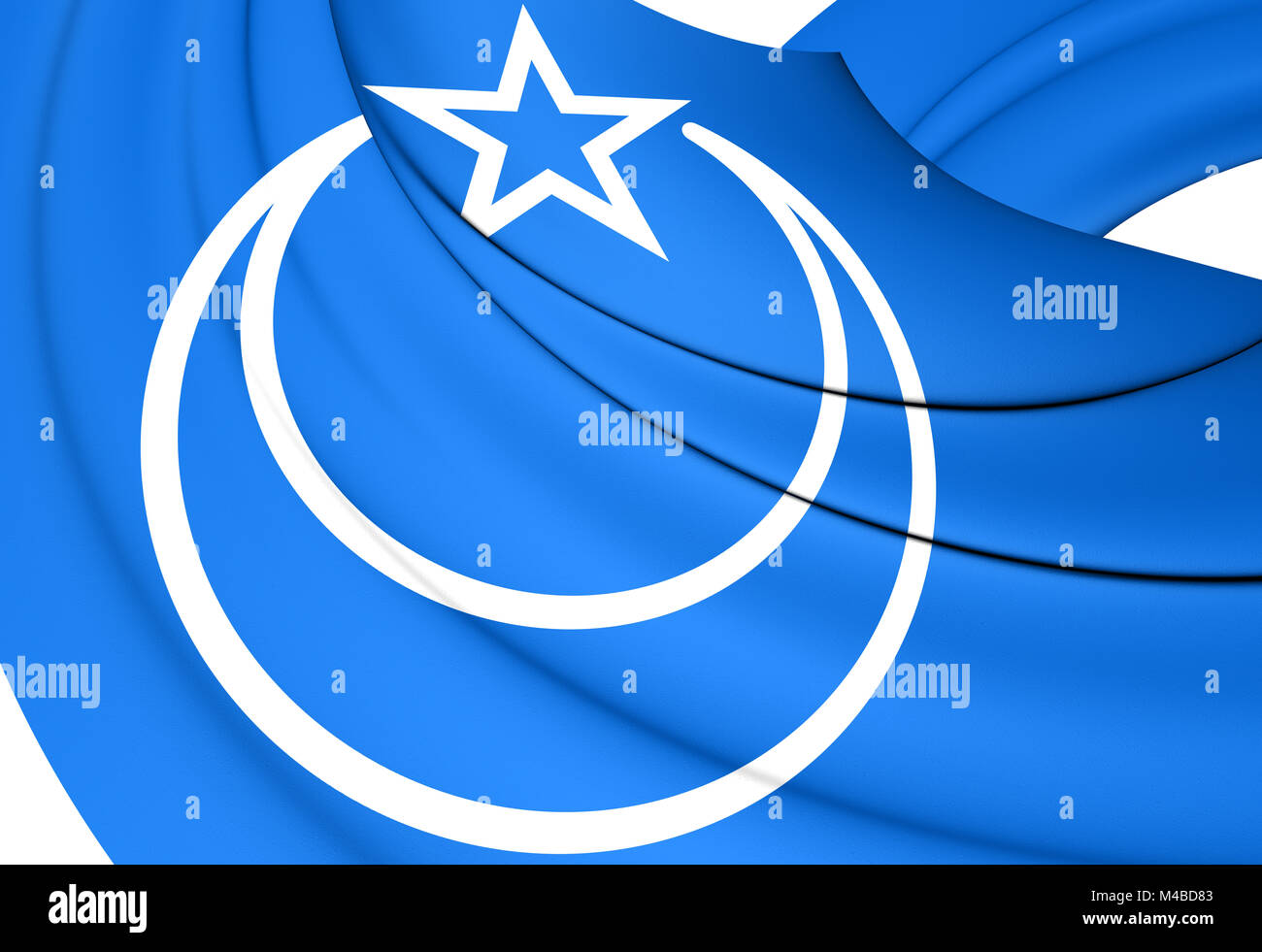 3D Flag of Second East Turkestan Republic. Close Up Stock Photo - Alamy