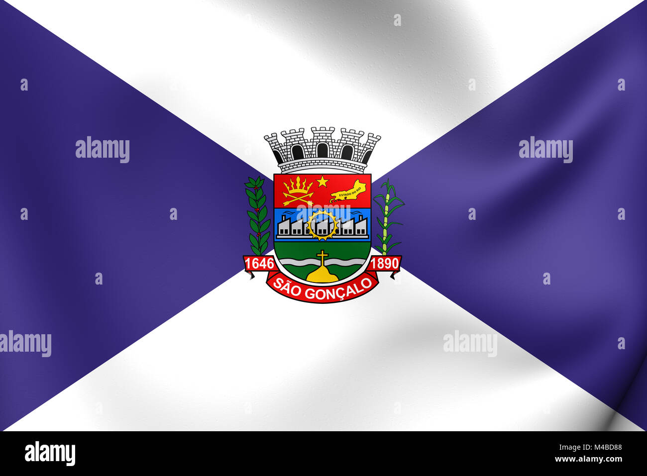 3D Flag of the Sao Goncalo Stock Photo - Alamy