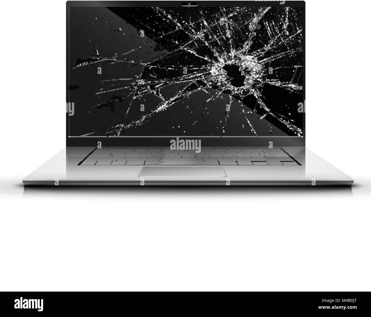 Broken screen of a laptop Stock Vector Image & Art - Alamy