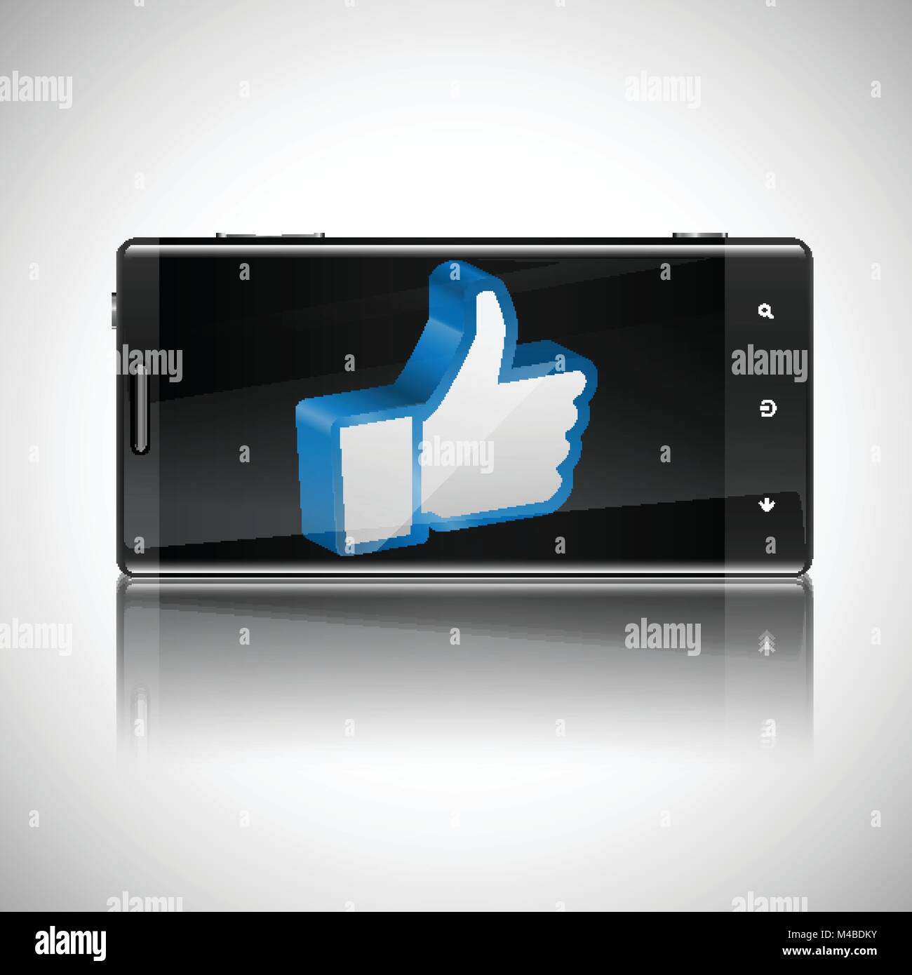 Thumbs-up button on phone, vector Stock Vector Image & Art - Alamy
