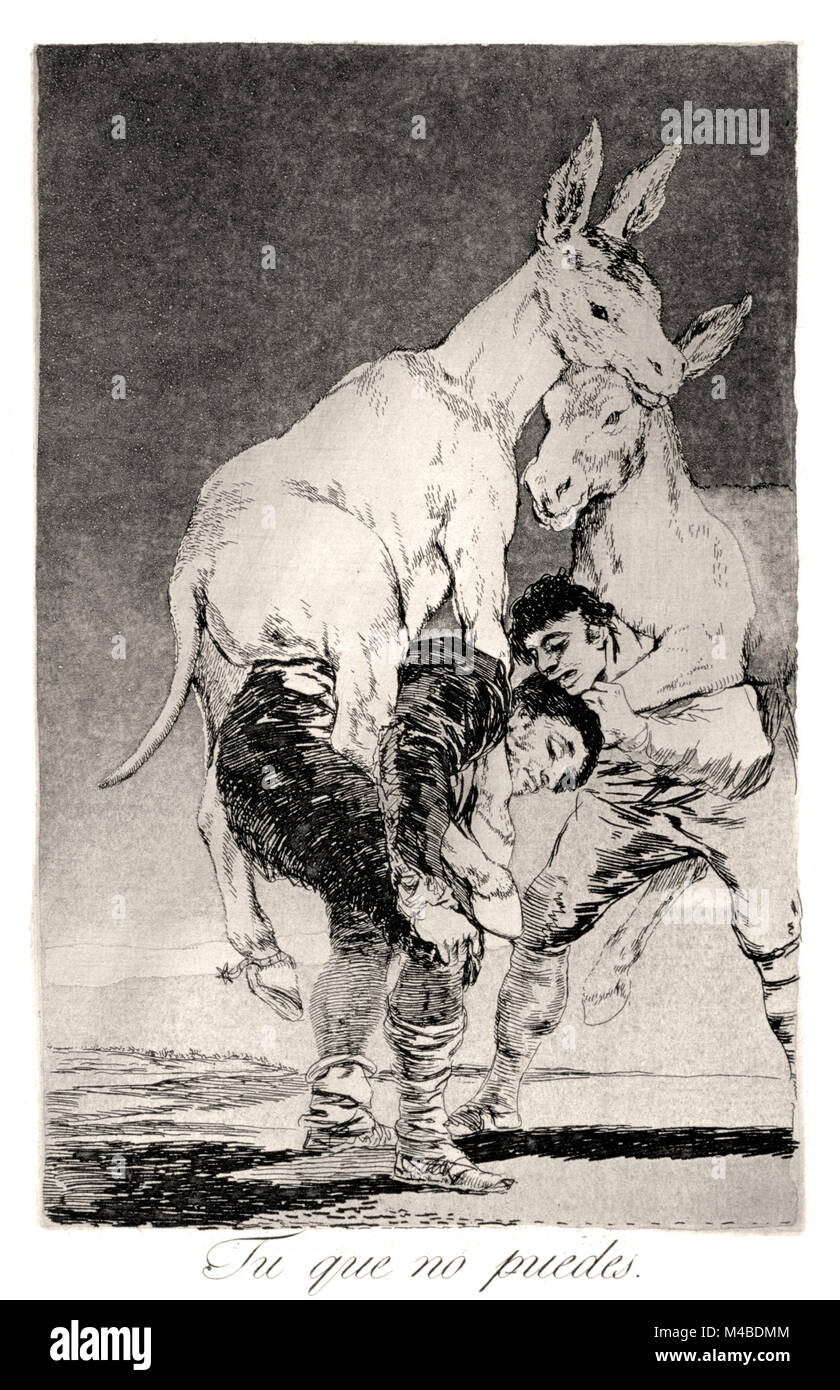 Francisco de Goya - You who cannot 1799. Plate 42 of Los caprichos ...