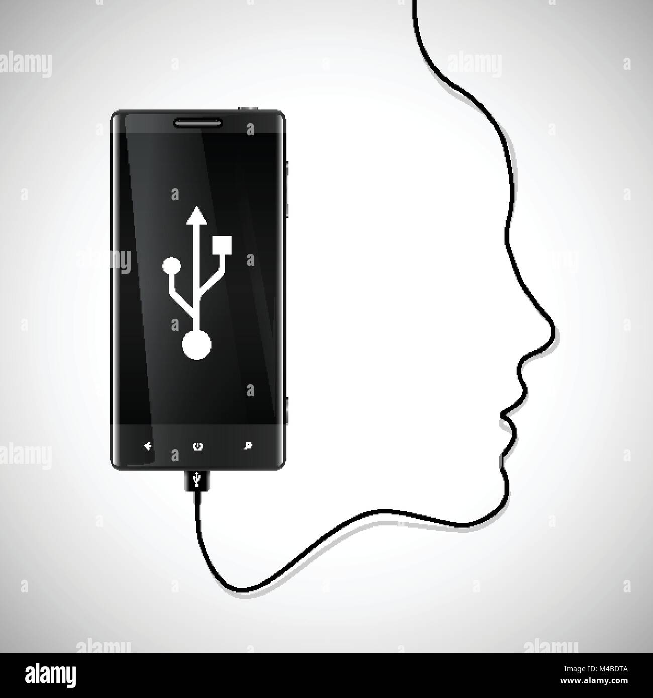 Mobile phone with a face Stock Vector Image & Art - Alamy