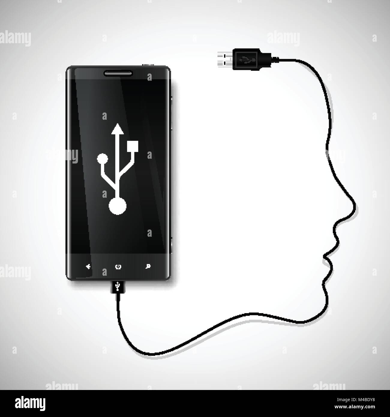 Mobile phone with a face Stock Vector Image & Art - Alamy