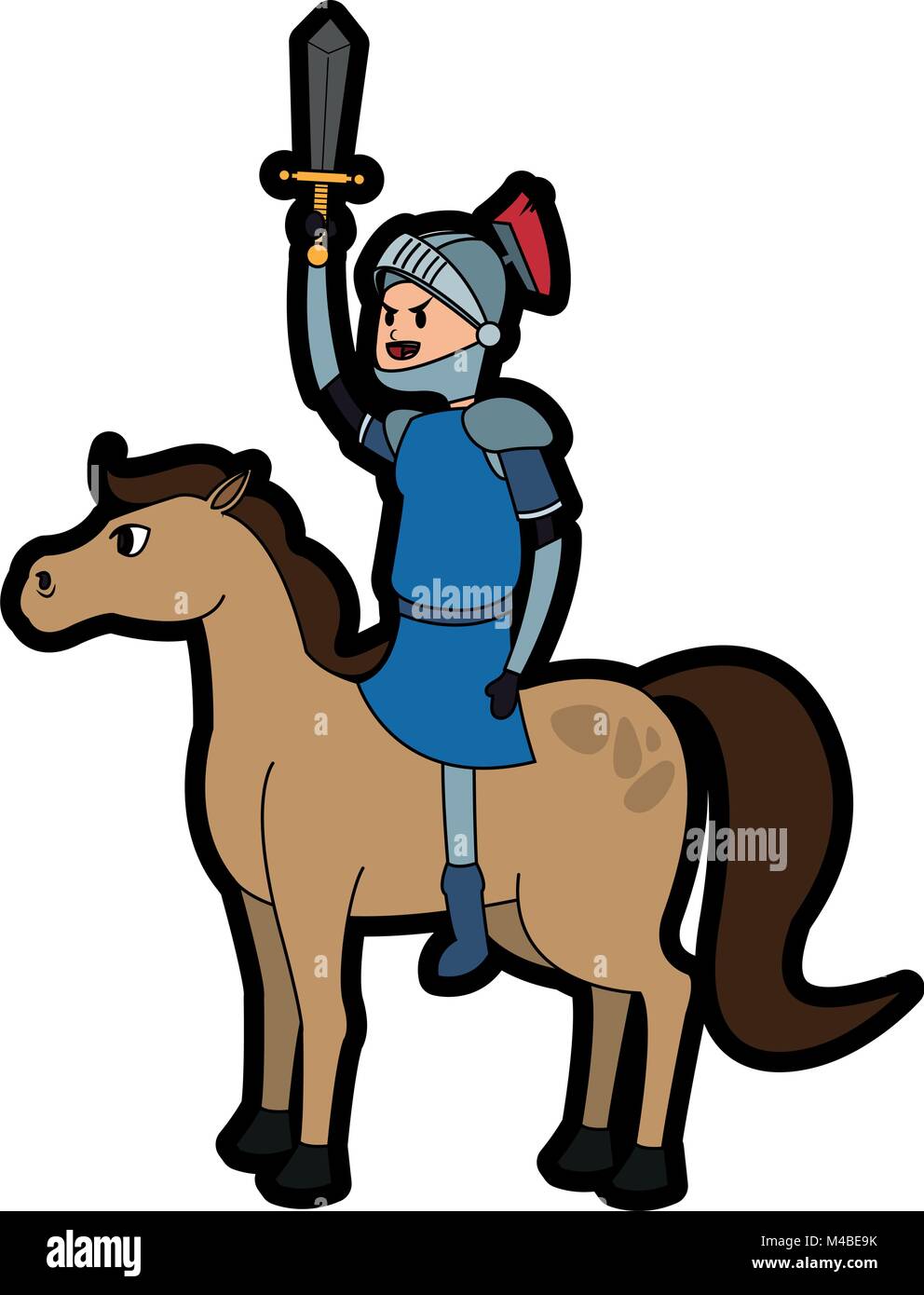 Medieval warrior on horse cartoon Stock Vector Image & Art - Alamy