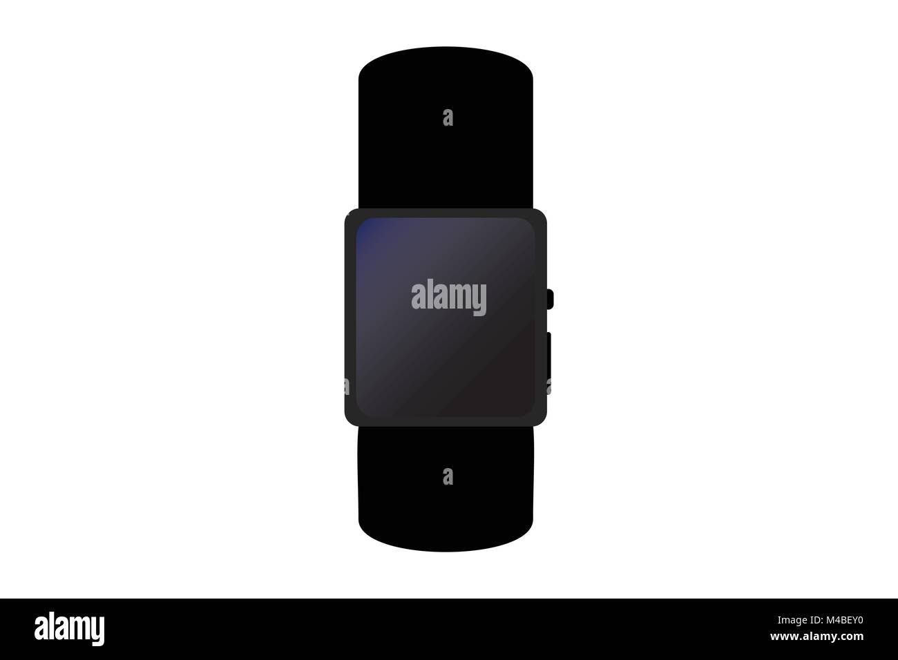 Illustration of black smartwatch, vector of smartwatch as wearable ...