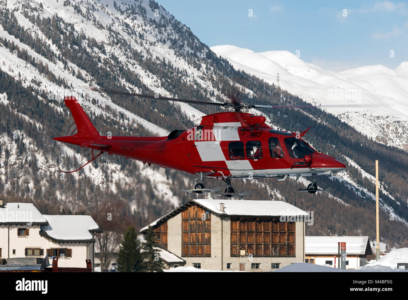 Snow Mountain Helicopter Emergency High Resolution Stock Photography ...