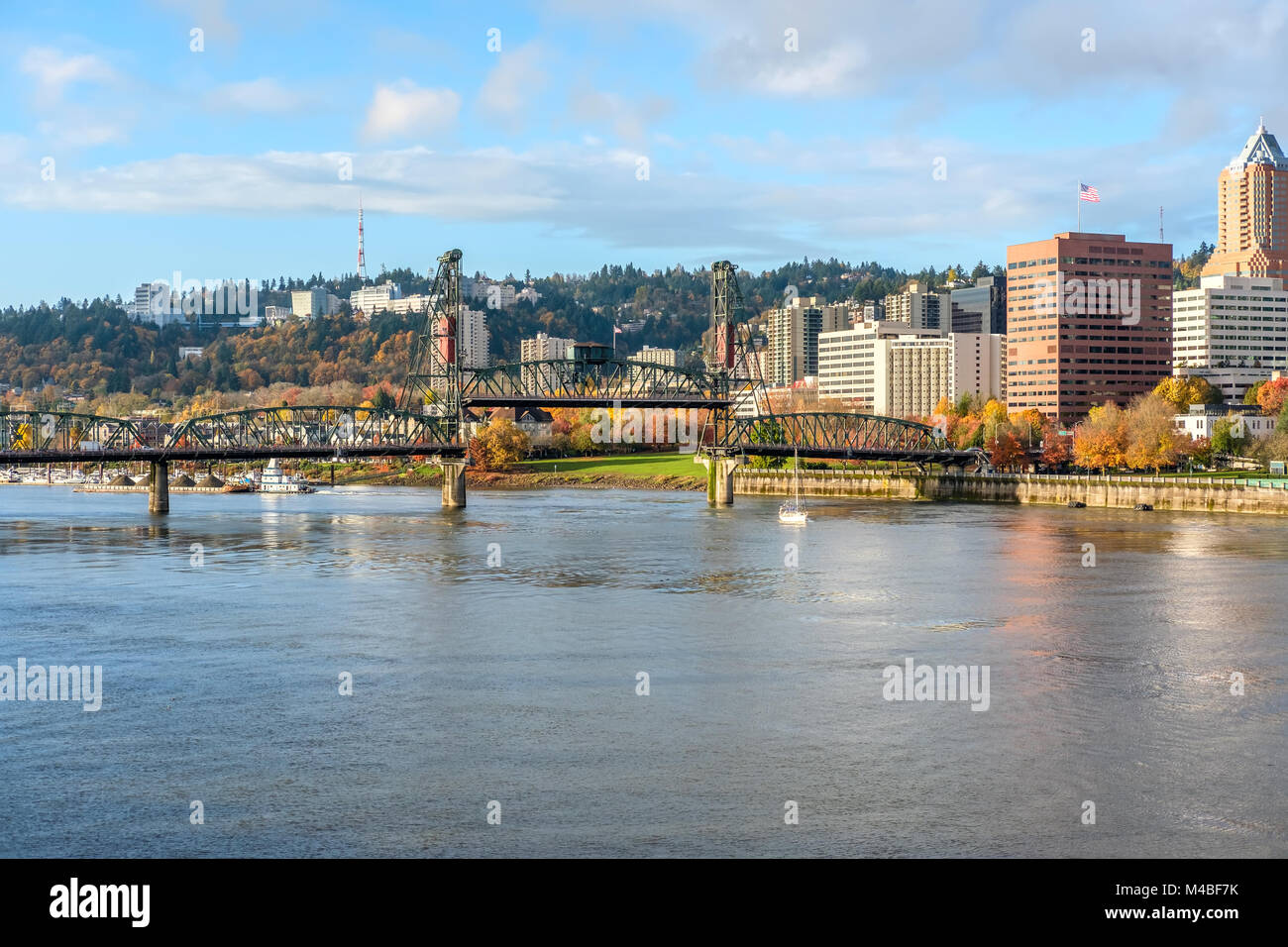 Portland city skyline Stock Photo - Alamy