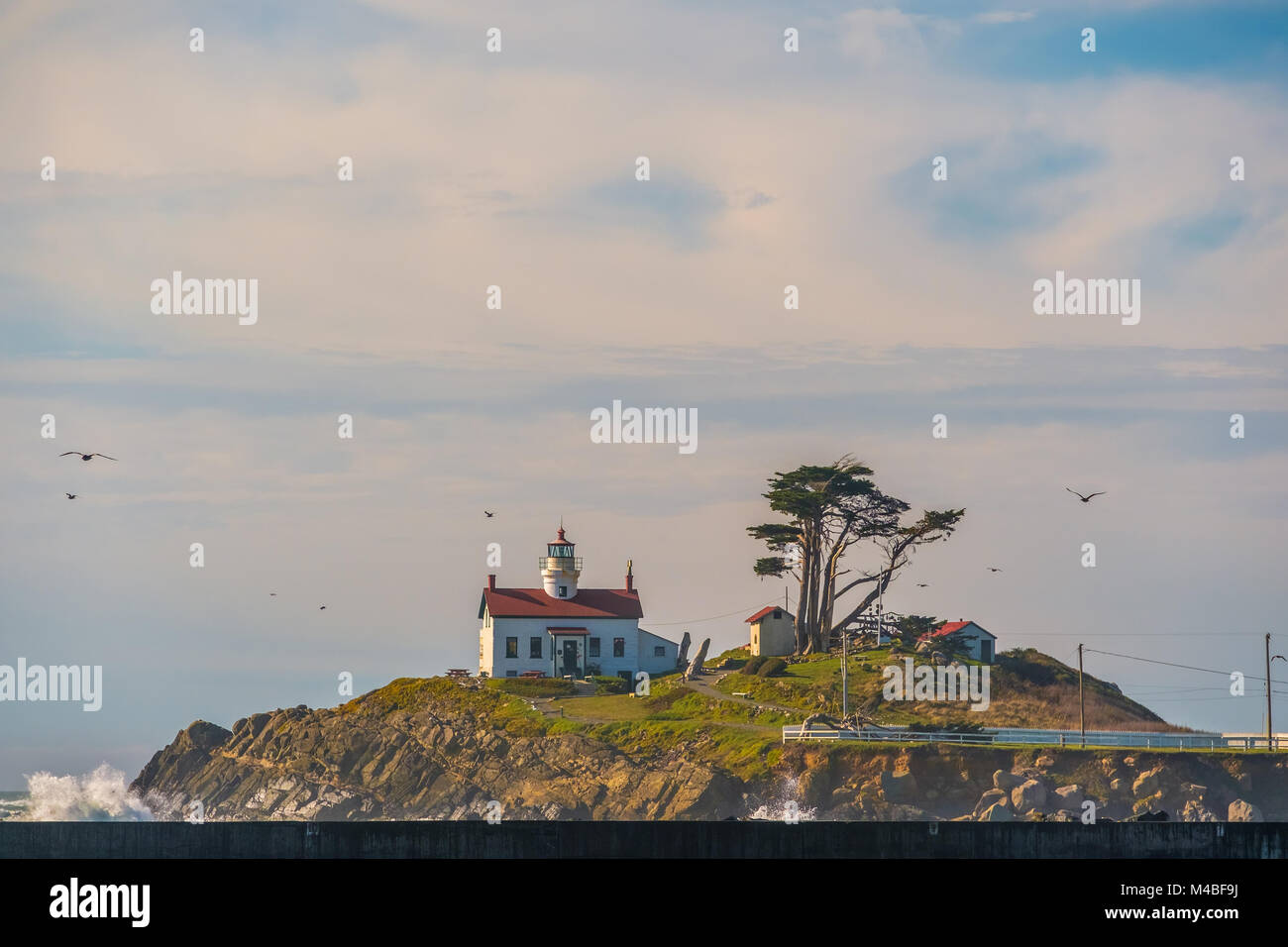 Battery Point Lighthouse at Pacific coast, built in 1856 Stock Photo ...