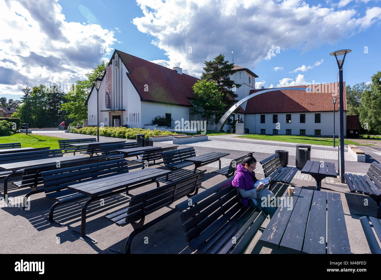 Outside of the Viking Ship Museum at Bygdøy, Huk Aveny, Oslo, Norway ...