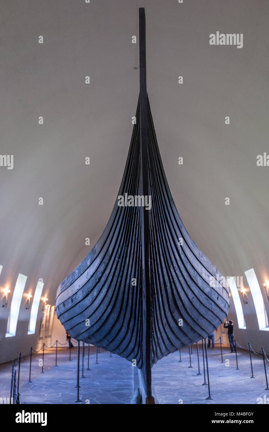 Oseberg Ship in Viking Ship Museum, Huk Aveny, Oslo, Norway Stock Photo ...