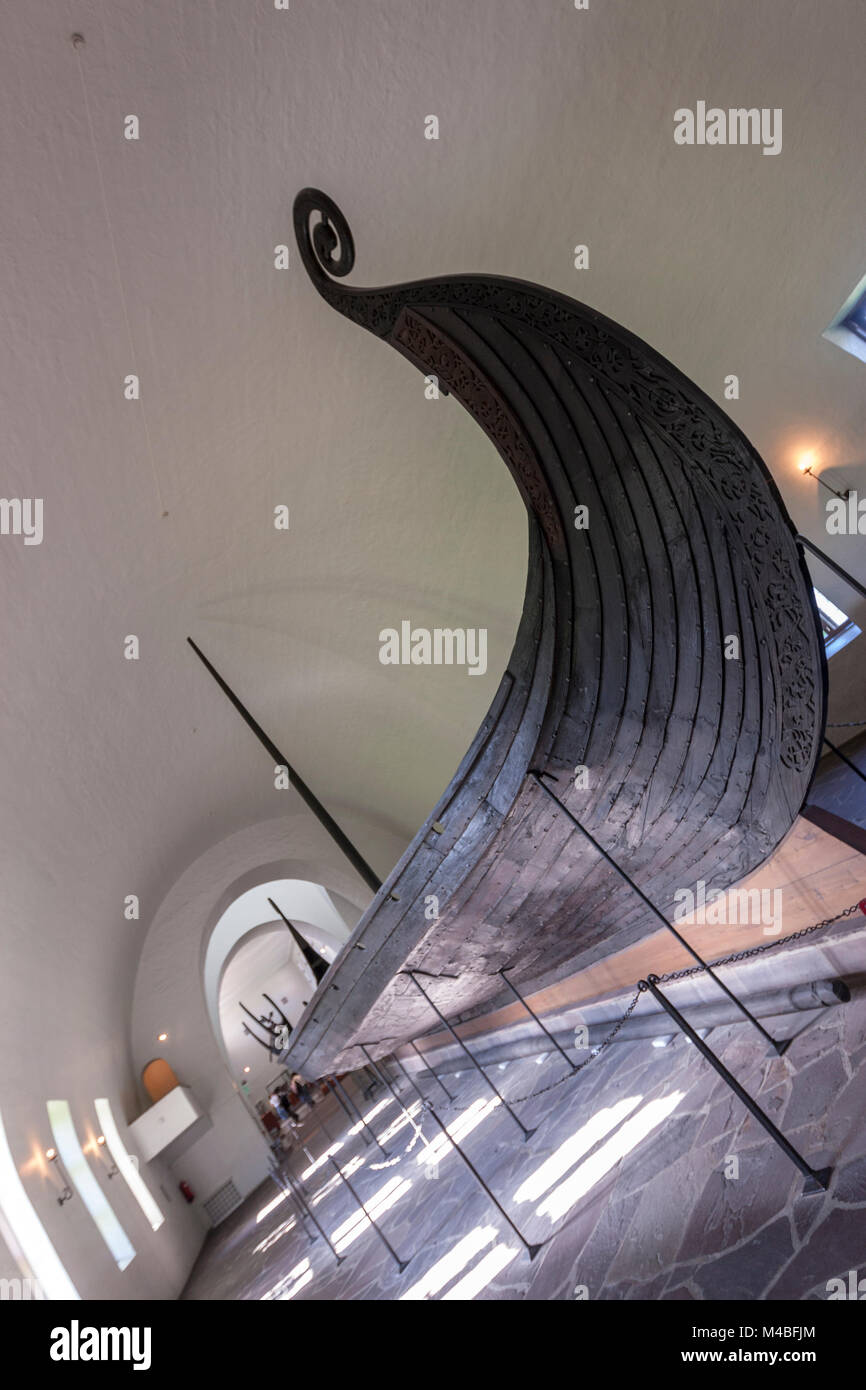 Oseberg Ship in Viking Ship Museum, Huk Aveny, Oslo, Norway Stock Photo ...