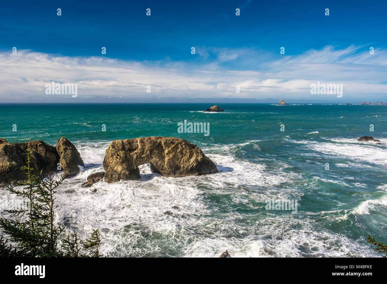 USA Pacific coast, Arch Rock, Oregon State Stock Photo - Alamy