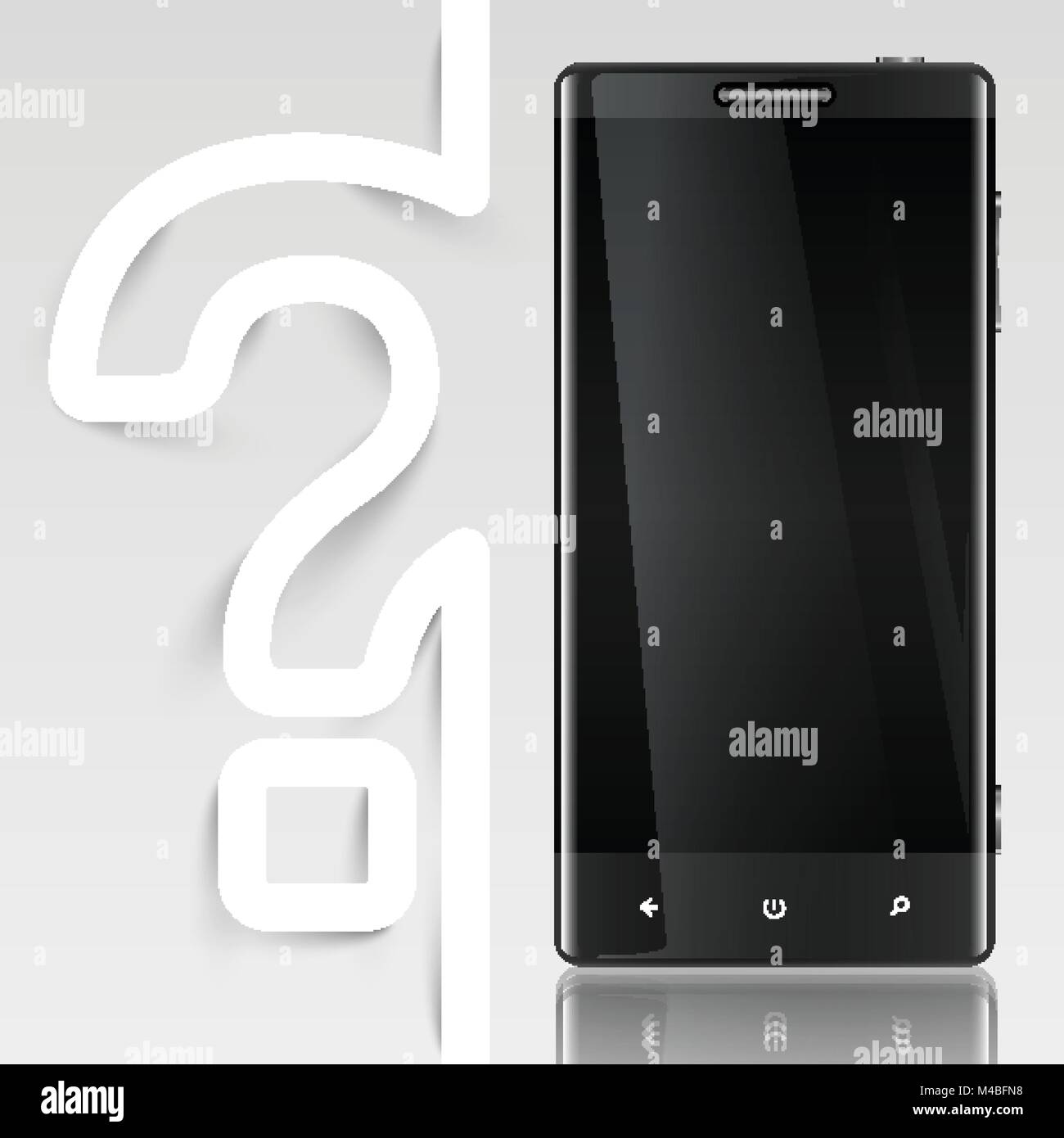 Black screened phone with a question mark, vector Stock Vector Image ...