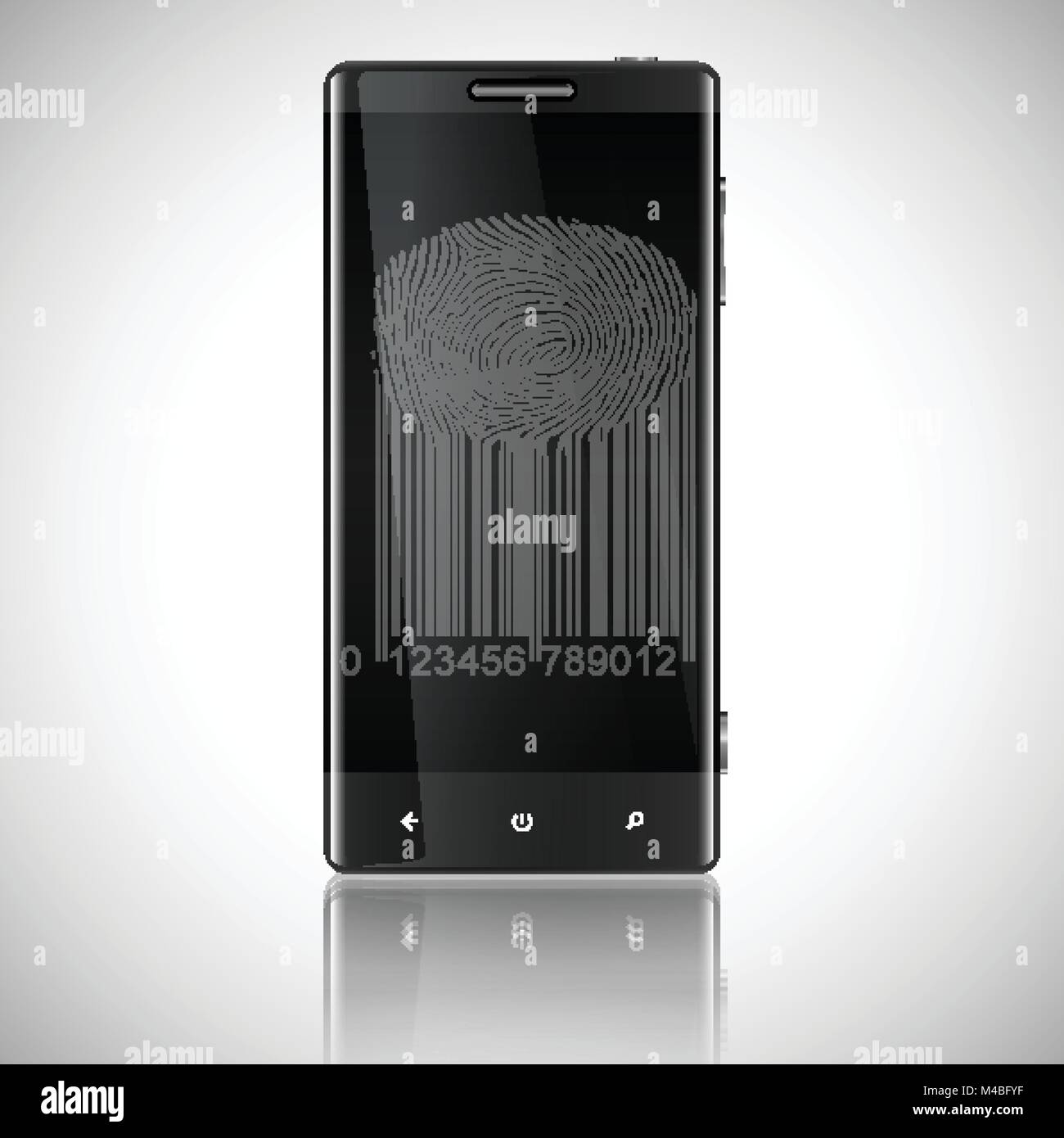 Business Black Smart Phone With Fingerprint Access, Vector Stock Vector ...