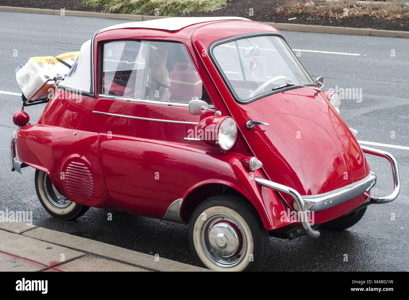 Little red old vintage car Stock Photo - Alamy