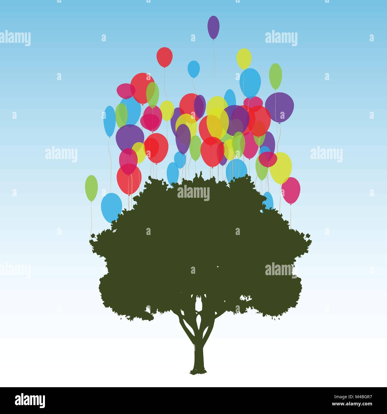 Tree and balloons, vector Stock Vector Image & Art - Alamy