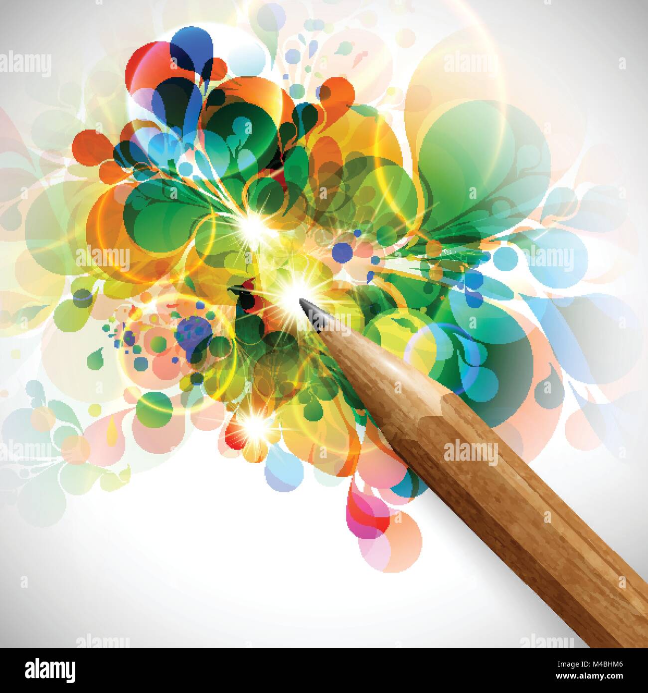 A pencil with colorful shapes, vector Stock Vector Image & Art - Alamy