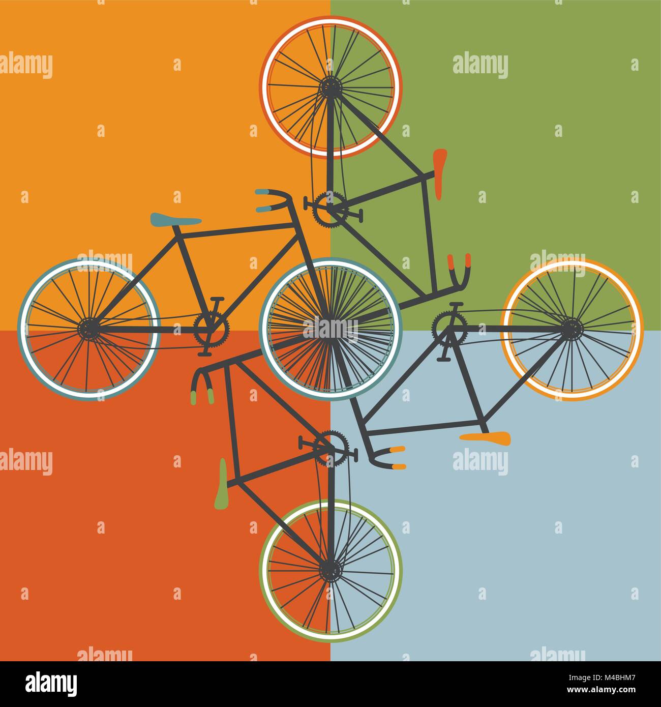 Oldschool style bycicle vector illustration Stock Vector Image & Art ...