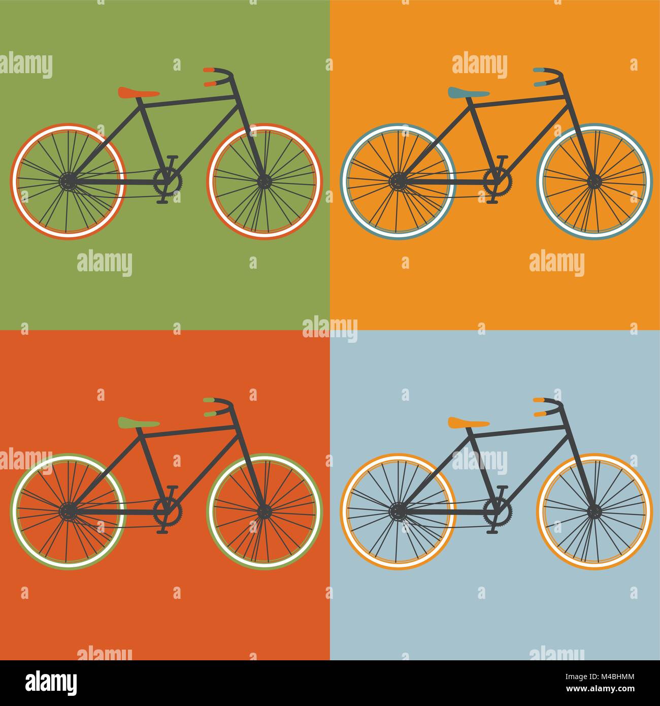 Oldschool style bycicle vector illustration Stock Vector Image & Art ...