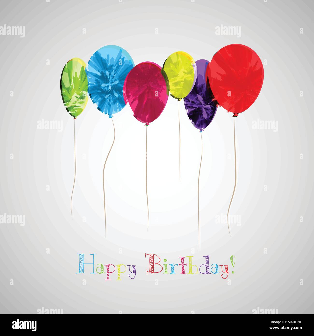 Vector Illustration of a Happy Birthday Greeting Card Stock Vector ...