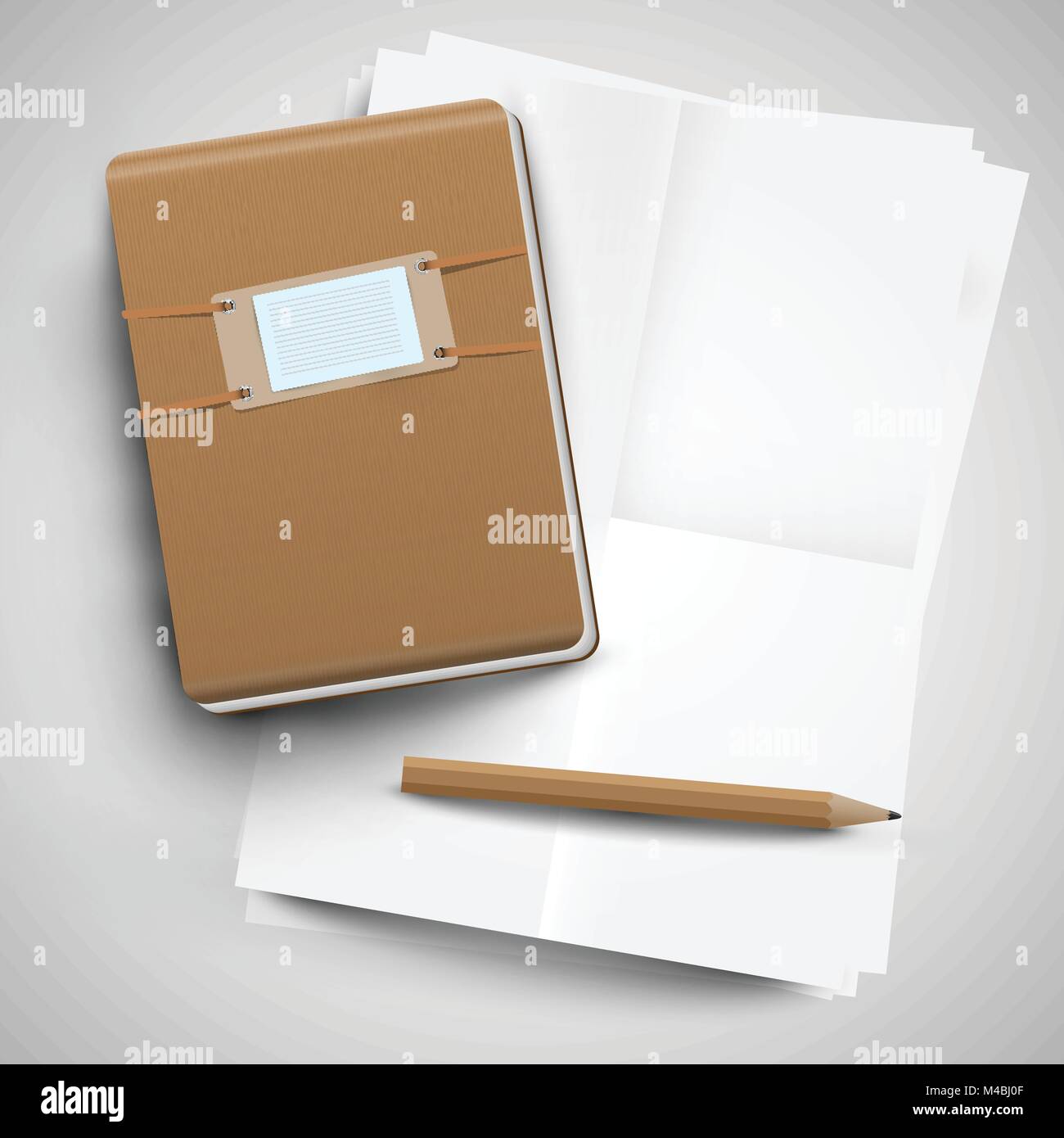 A notebook and a pencil, vector Stock Vector Image & Art - Alamy