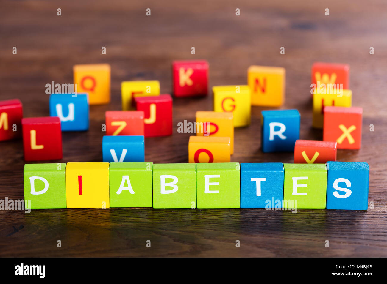 Diabetes Text On Colorful Wooden Blocks On Table Stock Photo - Alamy