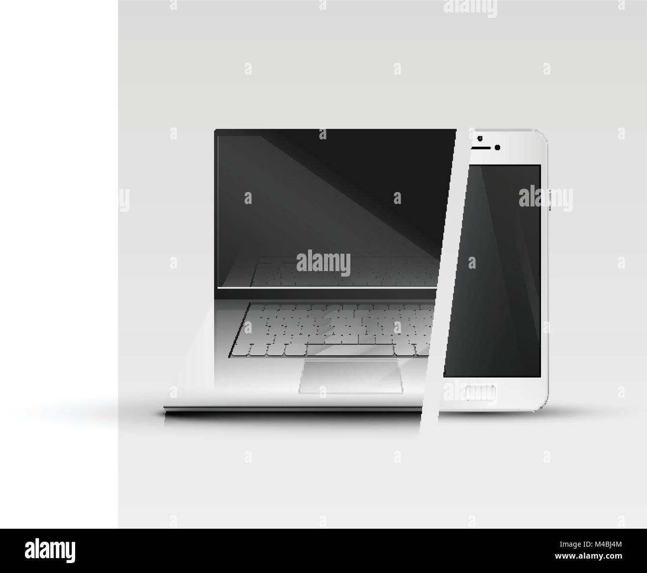 Realistic smartphone and computer, vector illustration Stock Vector ...