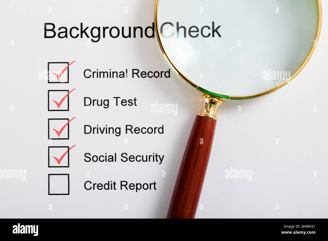 Magnifying checklist hi-res stock photography and images - Alamy