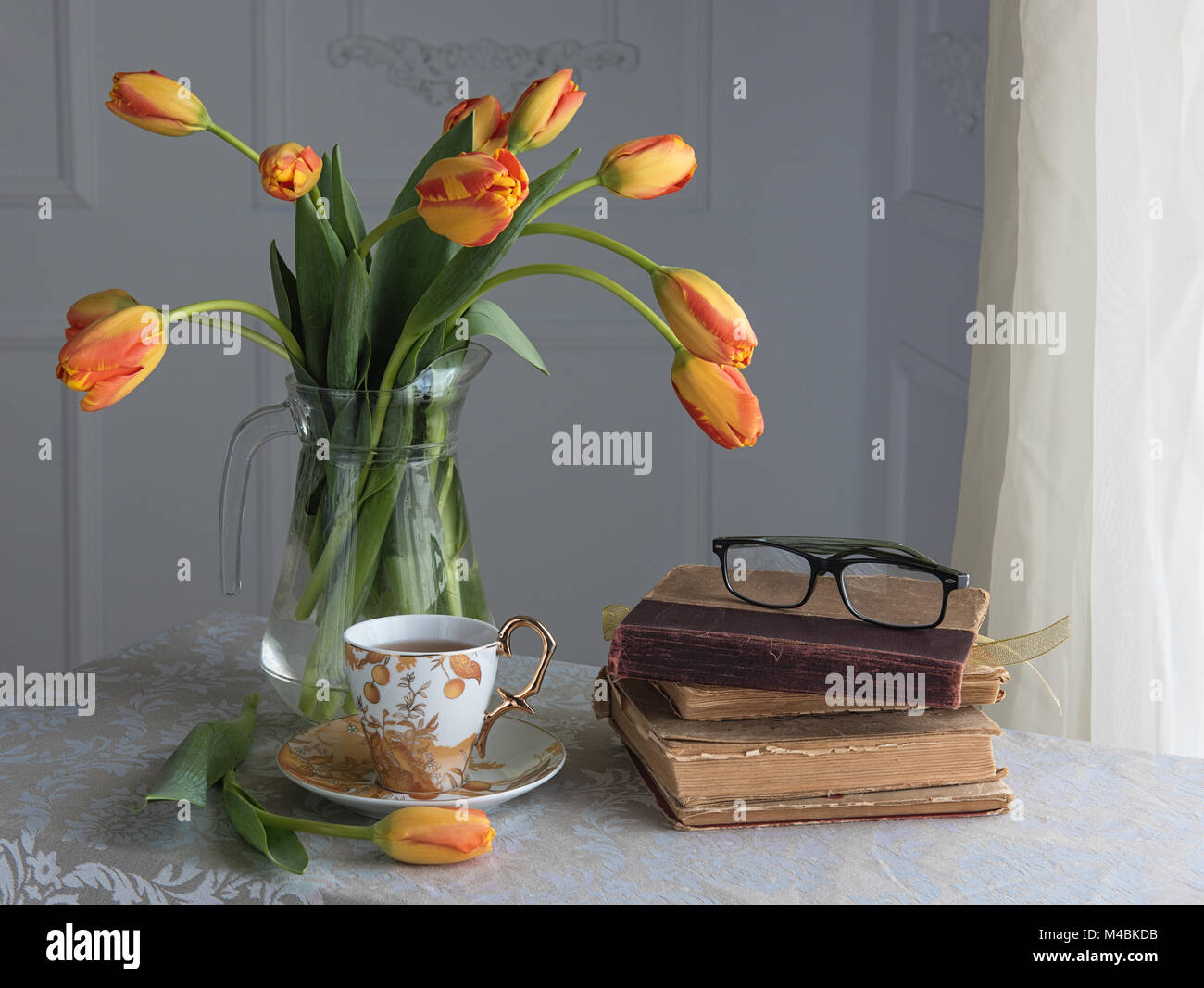beautiful still-life with flowers Stock Photo - Alamy