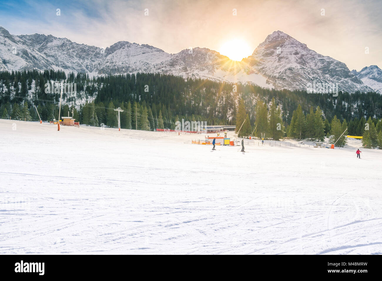 Sky slope in the Austrian Alps Stock Photo - Alamy