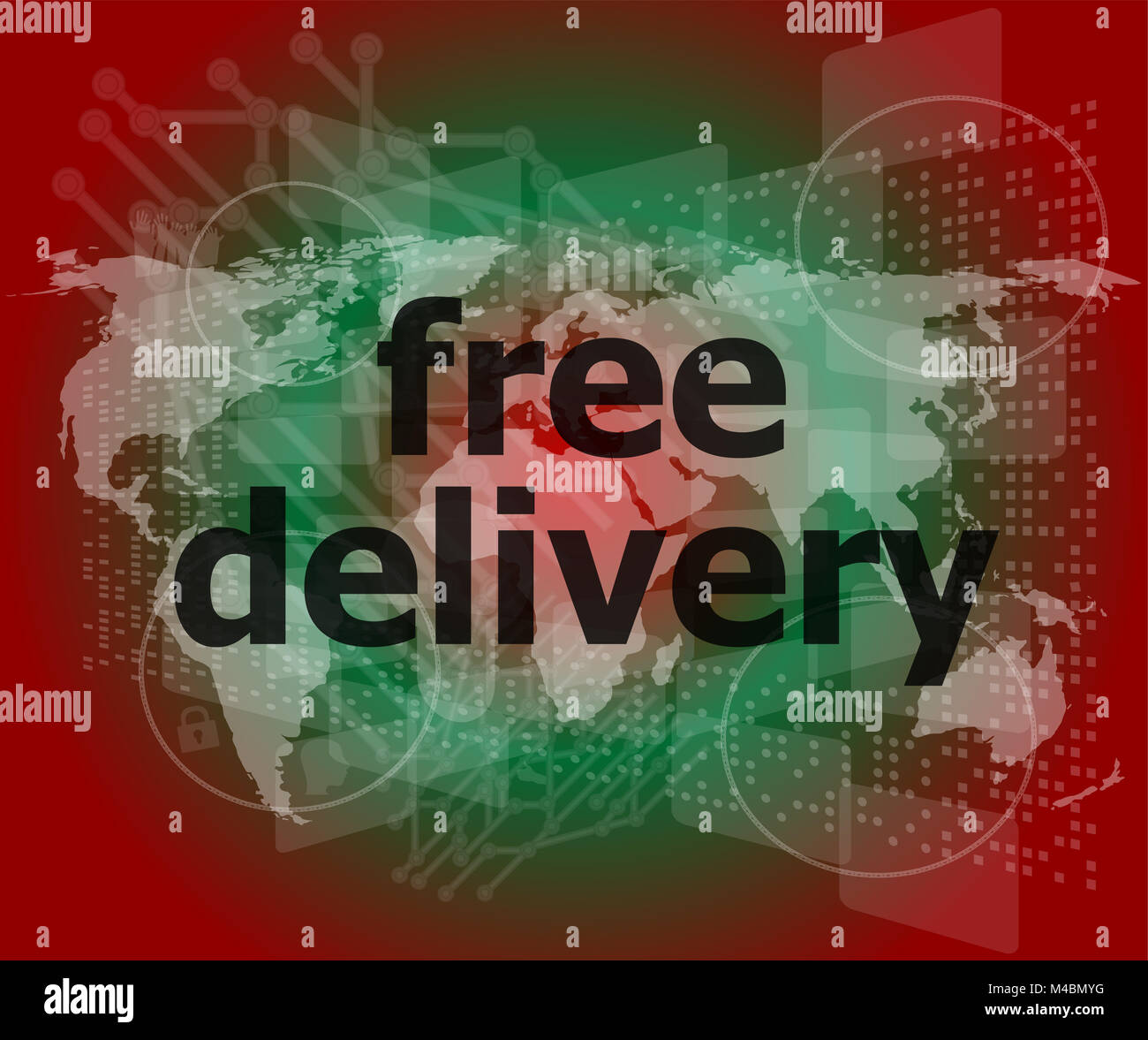 free delivery word on a virtual digital background Stock Photo - Alamy