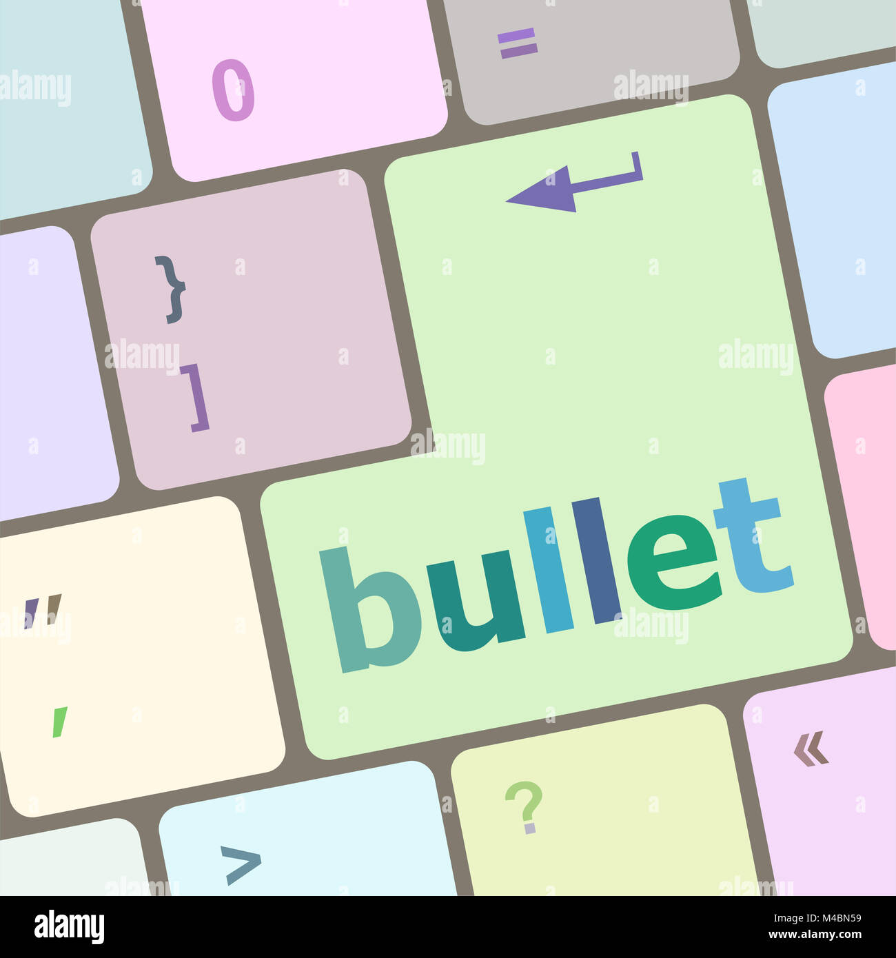 Computer keyboard with bullet key. business concept Stock Photo - Alamy