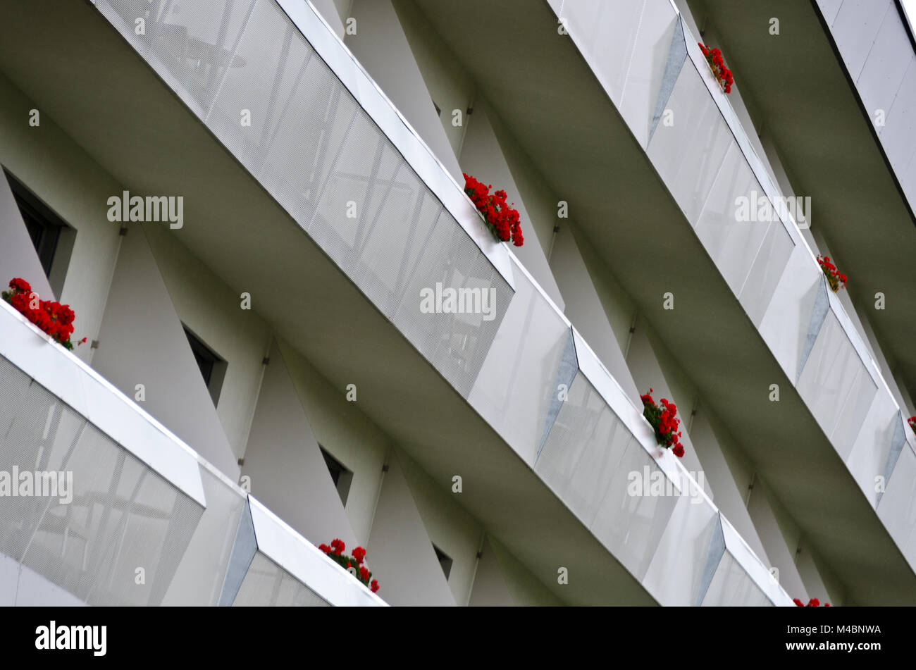 Red balcony hi-res stock photography and images - Alamy