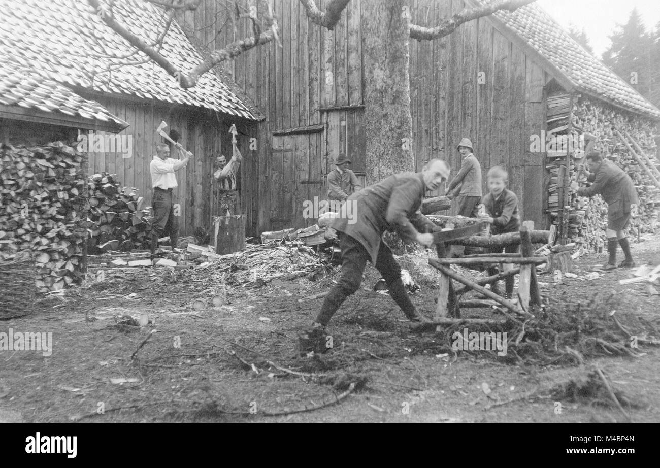Wood chopping historic hi-res stock photography and images - Alamy